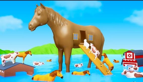 Funny Farm Animals in Mud Giant Farm Diorama - Funny Animals TV - Medium