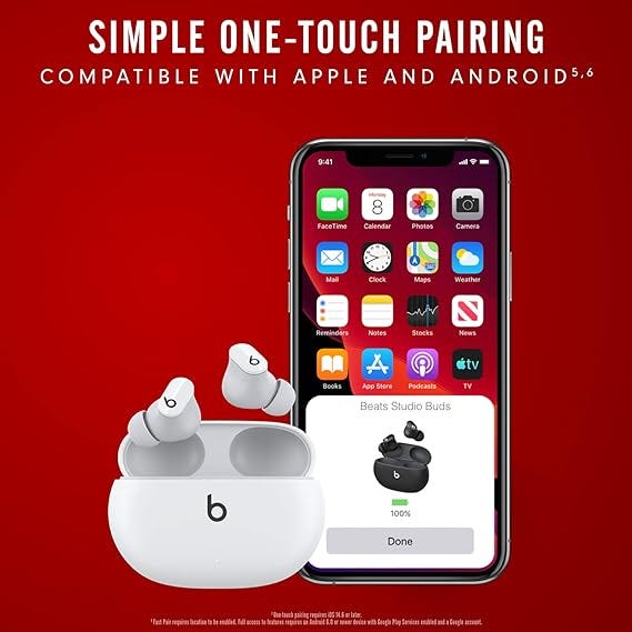 Wireless earbud compatible with iPhone and Android — Beats Studio Buds ...