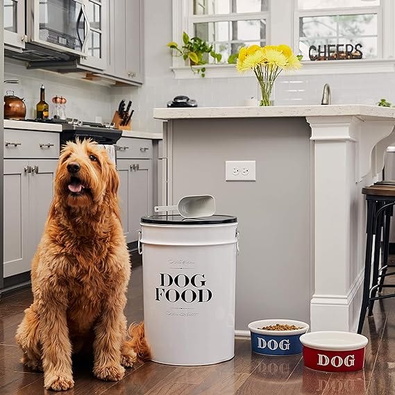 Harry Barker Bon Chien Dog Food Storage Canisters, Large 40lbs of Food ...