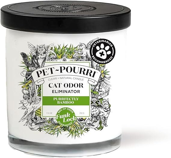 Pet-Pourri Pet Odor Freshener Candle, Purrfectly Bamboo, 7.5 Oz ...