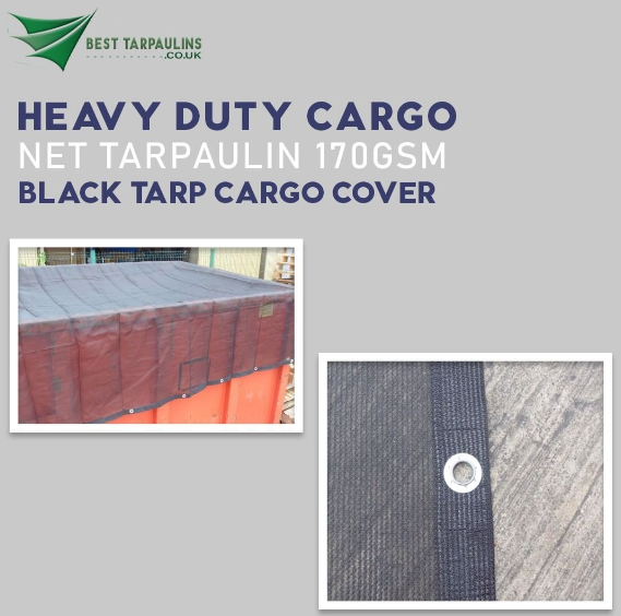 Heavy Duty Cargo Net Tarpaulin 170gsm Black Tarp Cargo Cover ...