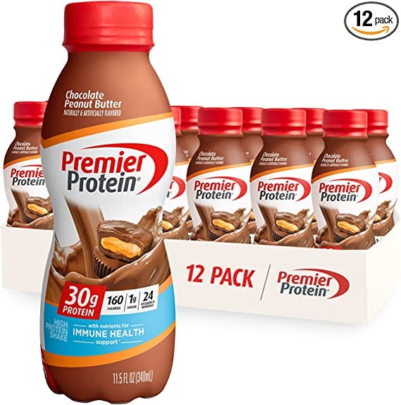 Premier Protein Shake, Chocolate Peanut Butter, 30g Protein, 1g Sugar ...
