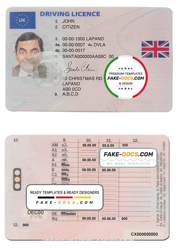 UK driver license Psd Template - ali baghi - Medium