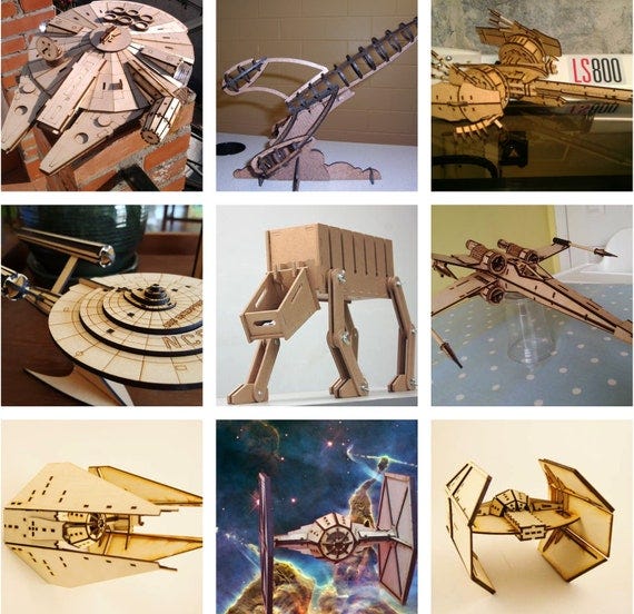 10 Star Wars cnc vectors dxf cdr file formats for Laser cut, CNC ...