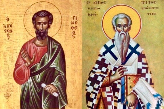The Church remembers Sts. Timothy and Titus, Evangelists, Bishops, and ...