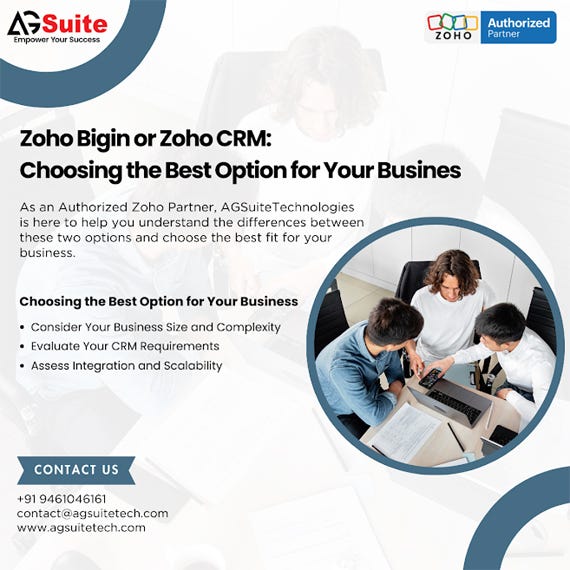 Zoho Bigin or Zoho CRM: Choosing the Best Option for Your Business | by AGSuite | May, 2024 | Medium