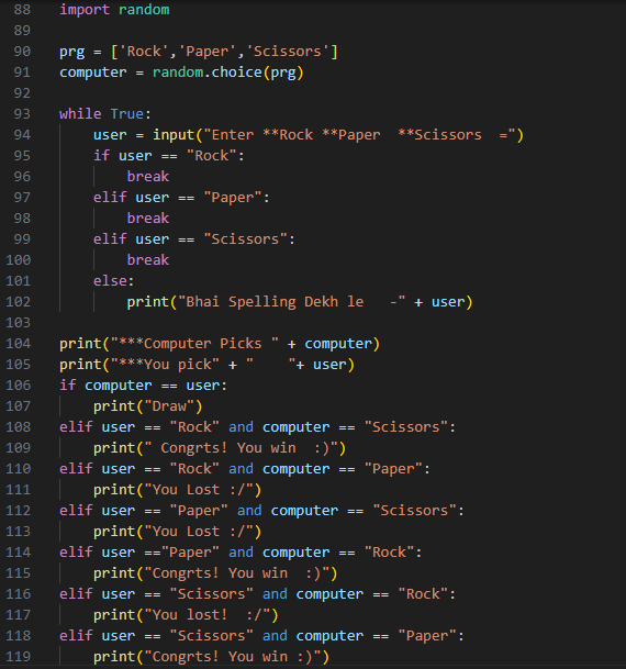 Rock- Paper-Scissors Game in Python - Saurav Payal - Medium