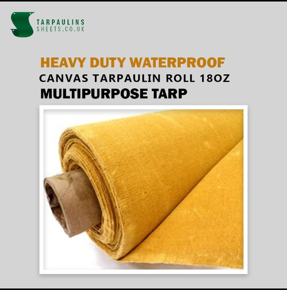 HEAVY DUTY WATERPROOF CANVAS TARPAULIN ROLL 18OZ MULTIPURPOSE TARP ...