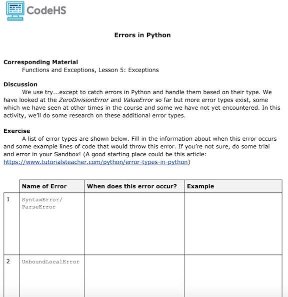 Intro to Python October Updates. Teacher-facing materials for the… | by ...