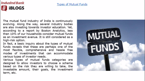 Types of Mutual Funds — Indusind iBlog | by Loyalty Programs | Medium