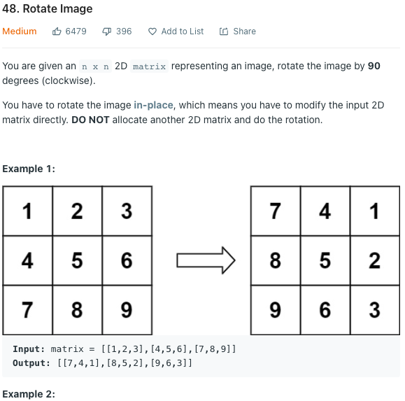 leetcode 48.Rotate Image - smddddddddddd - Medium