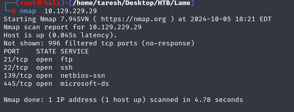 HTB Lame Writeup. nmap | by Tareshsharma | Medium