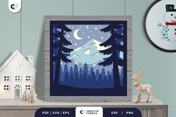 Snowy Winter Mountain Shadow Box | by Sparksasha | Jun, 2024 | Medium