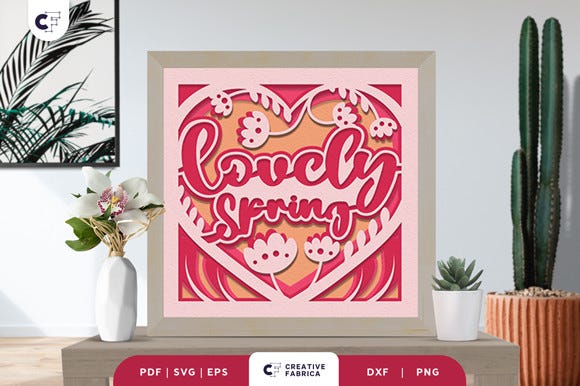 Lovely Spring 3D Shadow Box Paper Cut (Spring 3D SVG Crafts) | by ...