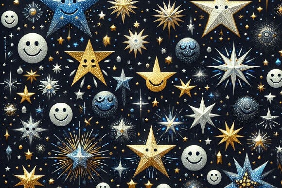 Mystical Starry Smiley Night Pattern Free | by Prismbrush | Aug, 2024 ...