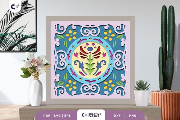 Flowers Folk Art 3D Paper Cutting SVG (Spring 3D SVG Crafts) | by ...
