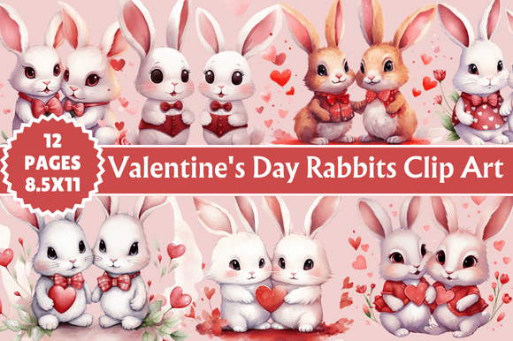 Valentine’s Day Rabbits Clip Art | by Neonnebula | Jul, 2024 | Medium