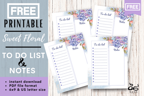 Free Printable Sweet Floral to-Do-List Free Download | by Gracegossamer ...