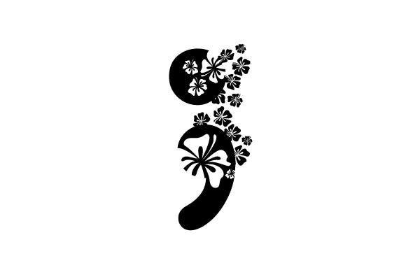 Floral Semicolon (Awareness Ribbon SVG & Crafts) | by Vladpatani | May ...