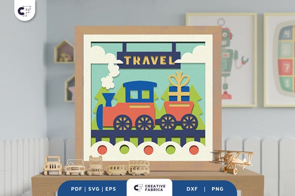 Locomotive Train 3D Shadow Box SVG | by Codecrafter | Jul, 2024 | Medium