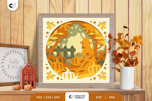 Woman Harvesting Pumpkin 3D Paper Cut (Fall 3D SVG Crafts) | by ...