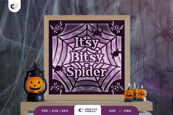 Itsy Bitsy Spider Web 3D Light Box (Halloween 3D SVG Crafts) | by ...