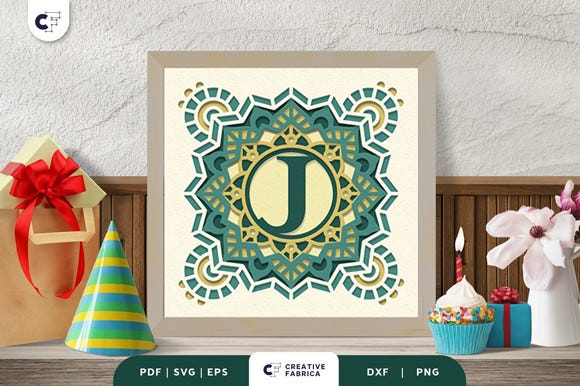 Letter J Alphabet 3D Papercut Shadow Box (Birthdays 3D SVG Crafts) | by ...