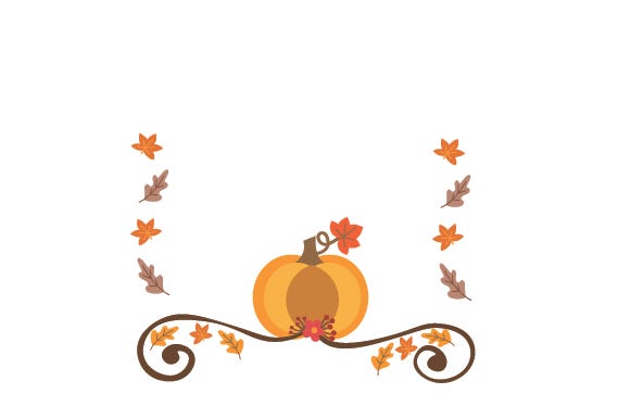 PUMPKIN and FALL LEAVES BORDER (Design & Drawing SVG & Crafts) | by ...