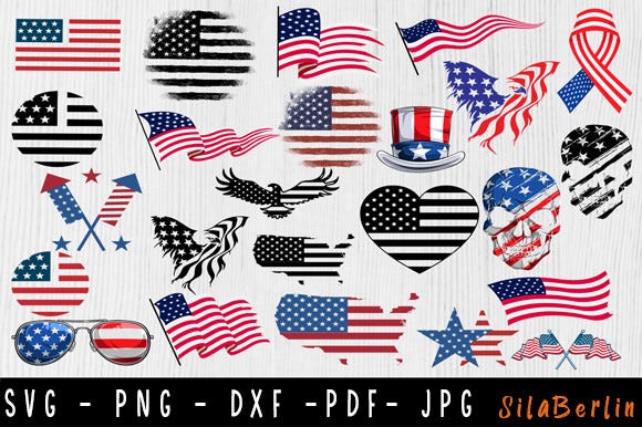 USA Flag SVG Bundle, American Flag SVG - Vectorverve - Medium
