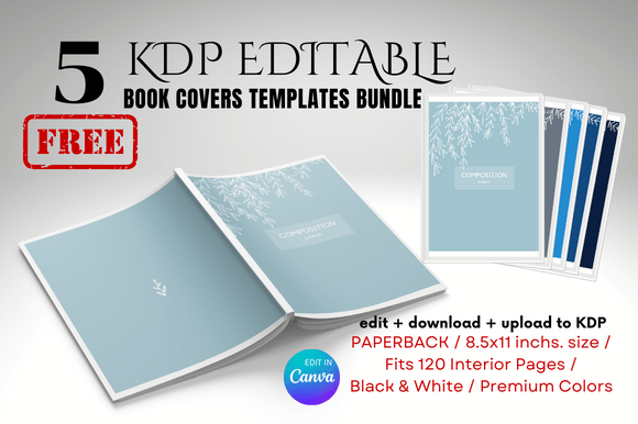 KDP Book Cover Template Bundle/Blue | by Cybercanvas | Jul, 2024 | Medium