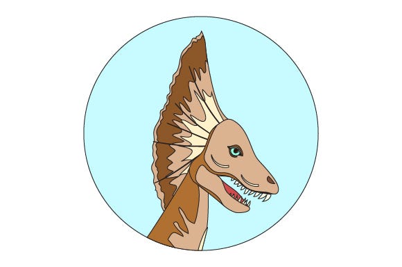 Dinosaur Dilophosaurus Close Up Dinosaur SVG & Crafts | by Dariakol ...