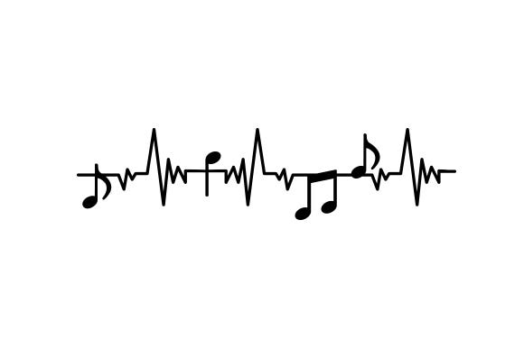 Heartbeats with Music Note - Craftycarla - Medium