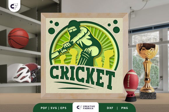 Cricket Game 3D Layered Paper Cut | by Dariakol | Jul, 2024 | Medium