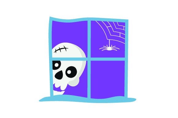 Skeleton Looking Through Window (Halloween SVG & Crafts) | by Dariakol ...