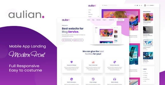 Aulian v2.0 — เทมเพลตหน้า Landing Page ของ Blogger ที่ตอบสนอง - Ufapro Pnck - Medium