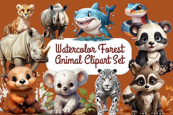 Watercolor Forest Animal Clipart Set Free Download | by Vectorverve ...