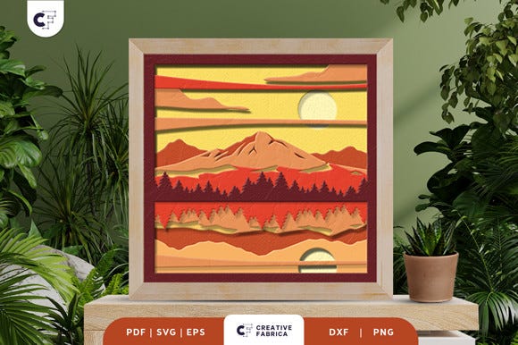 Mountain Sunset 3D Layered Paper Cut | by Teachcraft | Jul, 2024 | Medium