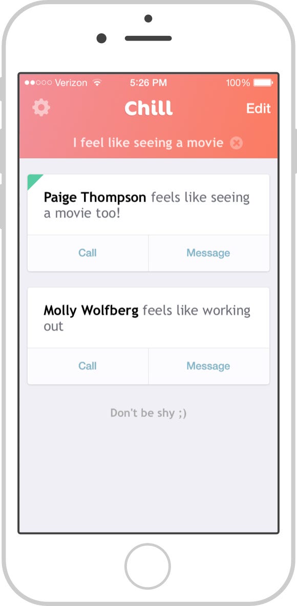 Introducing Chill. The easiest way to get together | by Chase Oliver ...