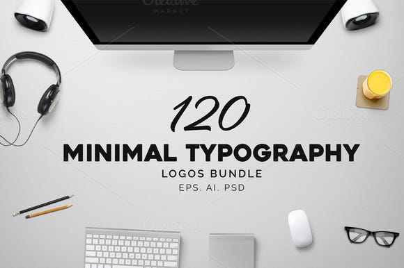 120 Minimal Typography Logos Bundle, Editable and Ready to Sell | by ...