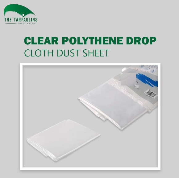 CLEAR PLASTIC POLYTHENE DURABLE DROP CLOTH DUST SHEET. - Tarpaulin ...