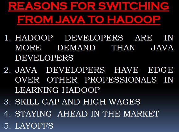 SHOULD I SWITCH MY CAREER FROM JAVA TO HADOOP? | by Richard Drew | Medium