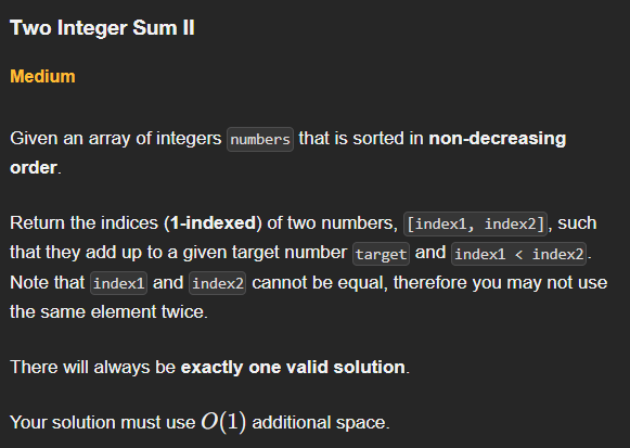 Daily Leetcode Two Pointers Two Integer Sum Ii By Kimisnotcoding
