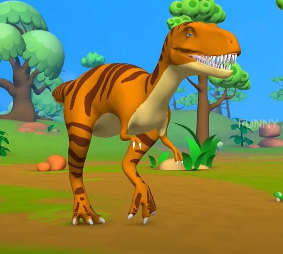 Funny Zoo Animals Fun with Dragon Slider Run from T-Rex in Forest ...