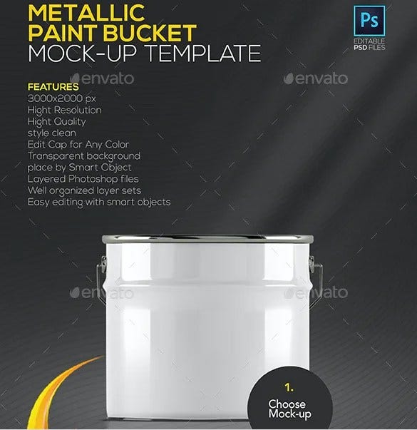 127+ Free Download The Best 1L Glossy Paint Bucket Mockup Ideas Psd ...
