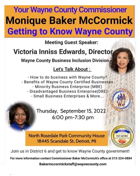 Commission Monique Baker McCormick Getting To Know Wayne County ...