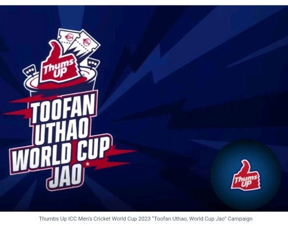 Thumbs Up ICC Men’s Cricket World Cup 2023 “Toofan Uthao, World Cup Jao ...
