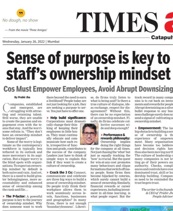 Building a Sense of Ownership. Over the last some months, I have had ...