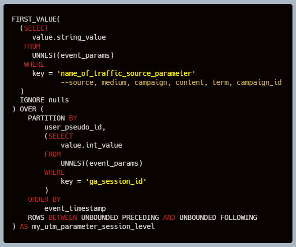 How to get GA4 session level traffic source attribution in BigQuery ...