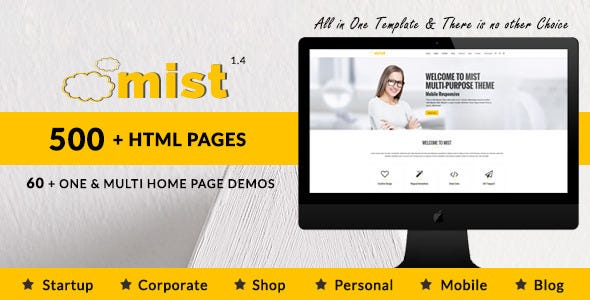 Mist Multi-Purpose HTML5 Responsive Template | by Zozothemes | Medium
