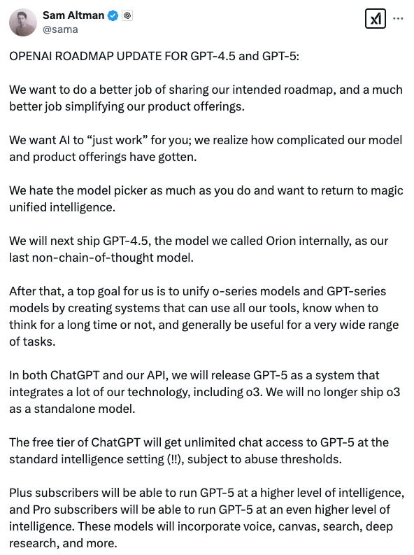 OpenAI’s Latest Roadmap: A Closer Look at GPT-4.5 and GPT-5 | by ...